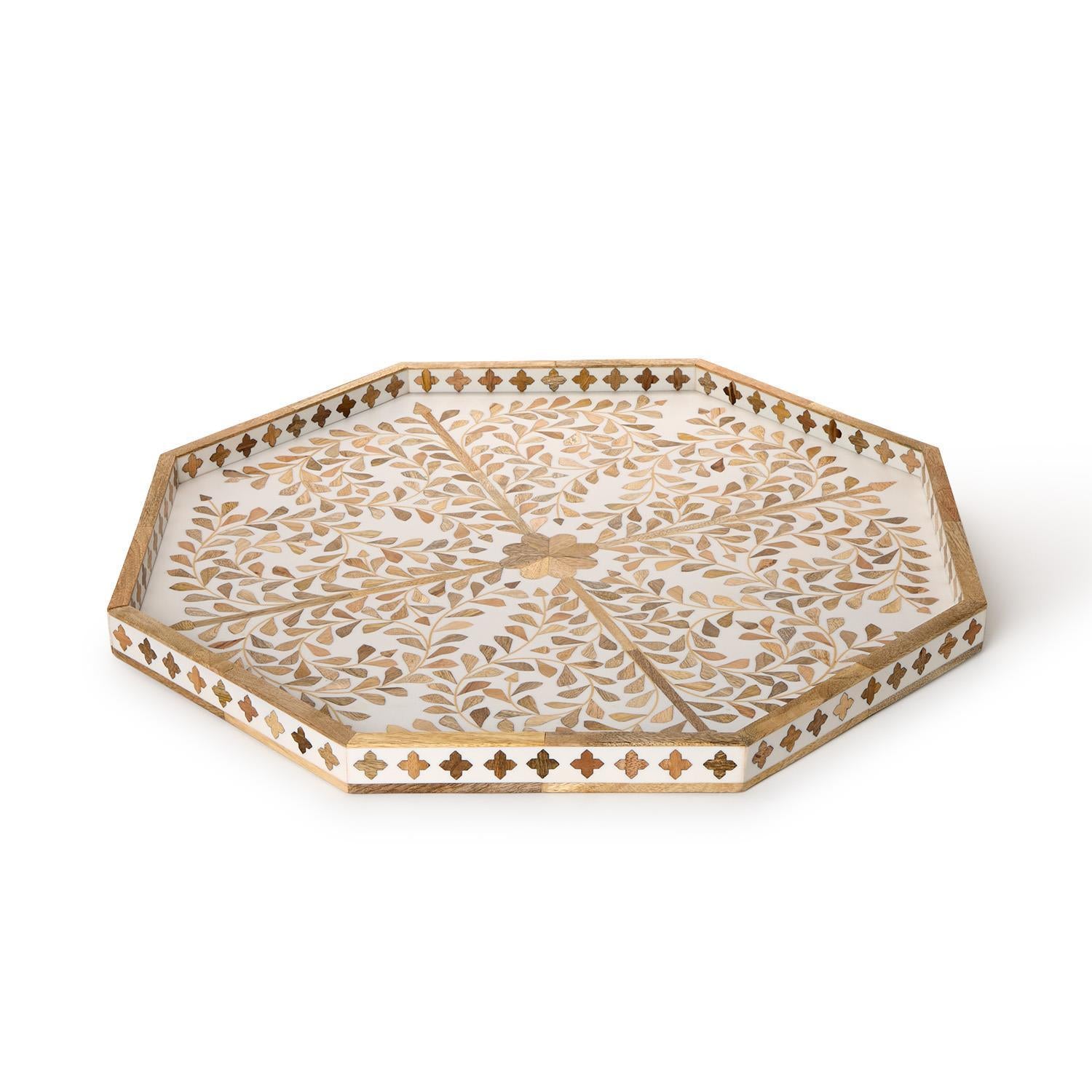 Tozai Home Jaipur Palace Natural Inlaid Decorative Octagon Tray ...
