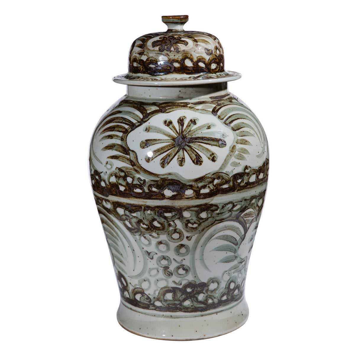 Legend of Asia Brown Sea Flower Temple Jar – Unique Decor — ShopTheAddison