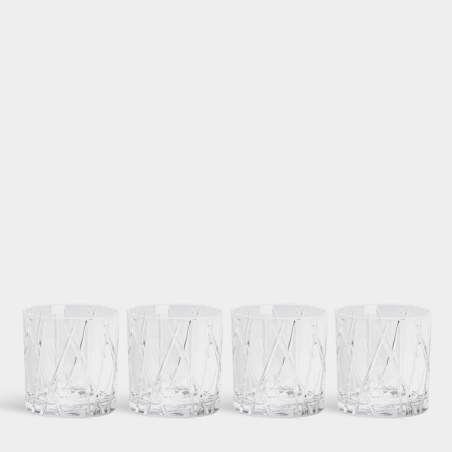Orrefors City Double Old Fashioned Set: Unique Art Glass, 4pc ...
