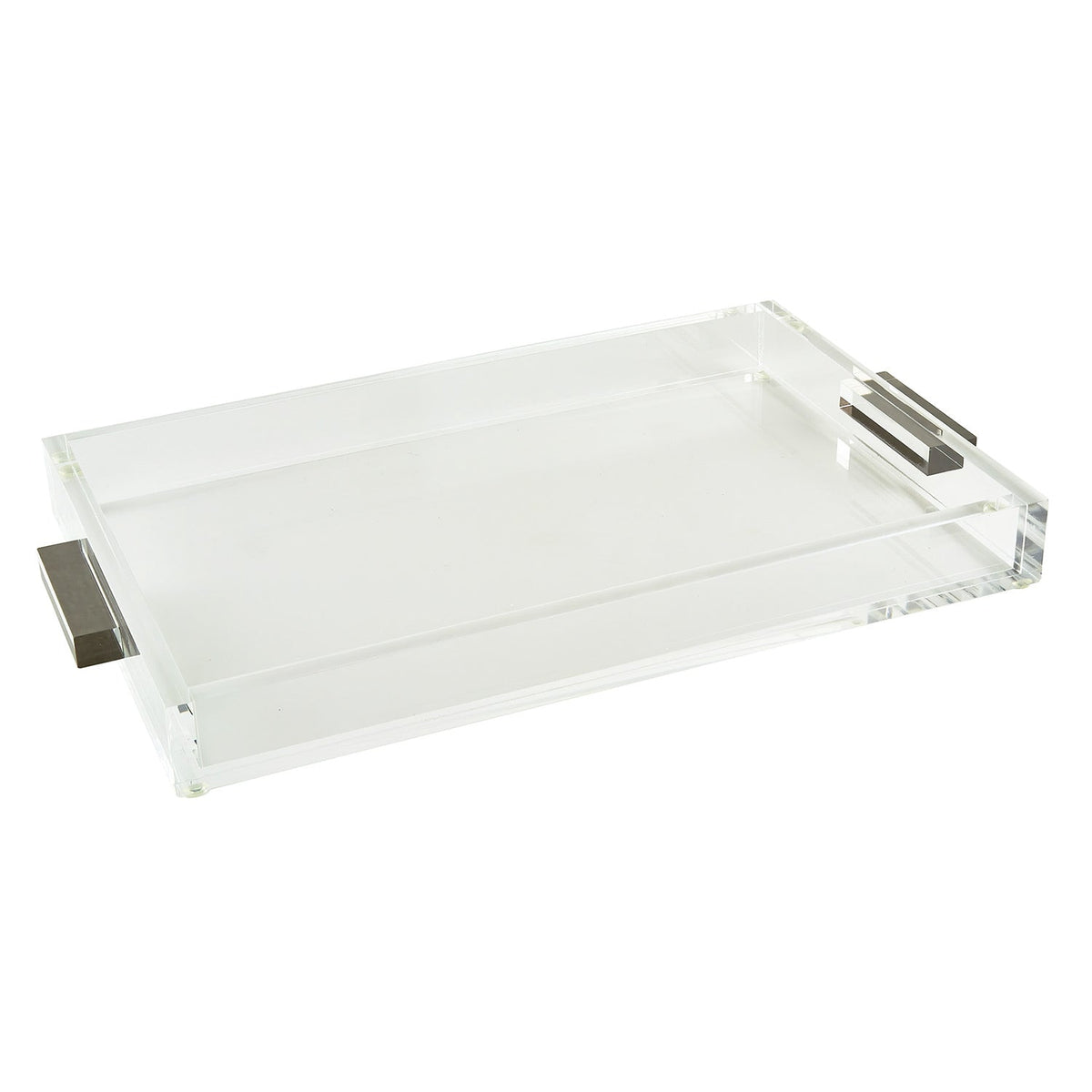 Tizo Designs Lucite Silver Handle Tray: Modern Minimalist Style ...