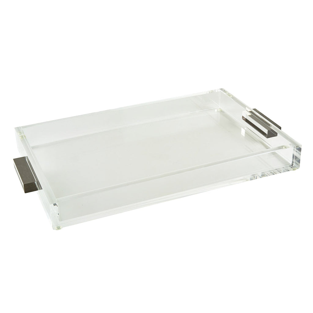 Tizo Designs Lucite Tray Clear with Silver Handle — ShopTheAddison