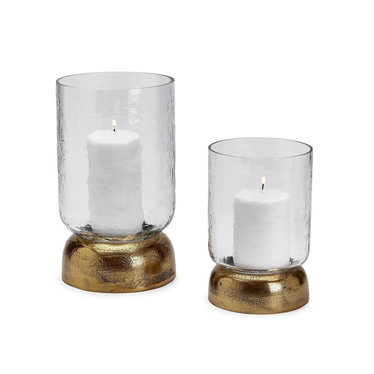 Tozai Home Casablanca Set of 2 Hurricane with Brass Base — ShopTheAddison