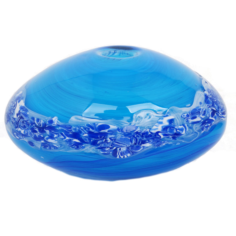 Deep Blue Spheroid Handblown Art Glass Vase 8006 by Viz Glass ...