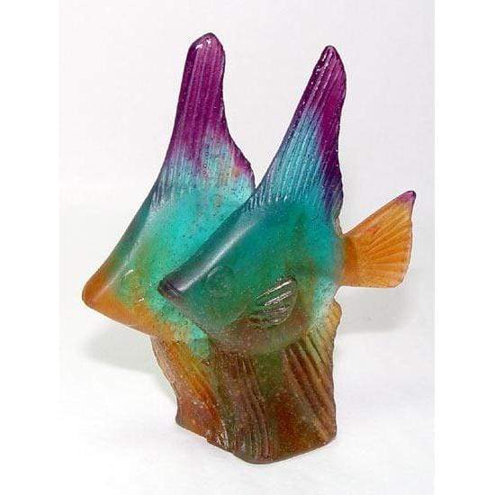 Daum Crystal Fish Pair - Amber Green — ShopTheAddison