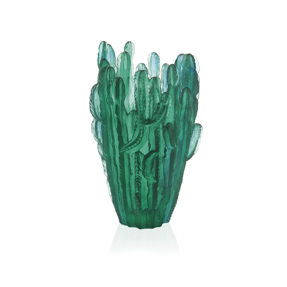 Daum Crystal Jardin de Cactus Large Green Vase by Emilio Robba ...