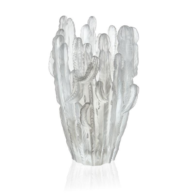 Daum Crystal Jardin de Cactus Large Grey Vase by Emilio Robba ...