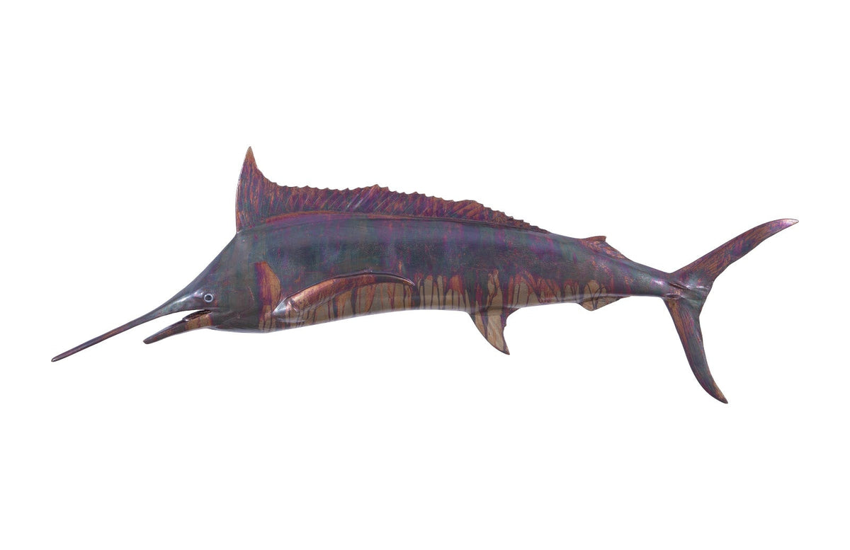 Phillips Collection Blue Marlin Fish Wall Sculpture, Resin, Copper Pat ...